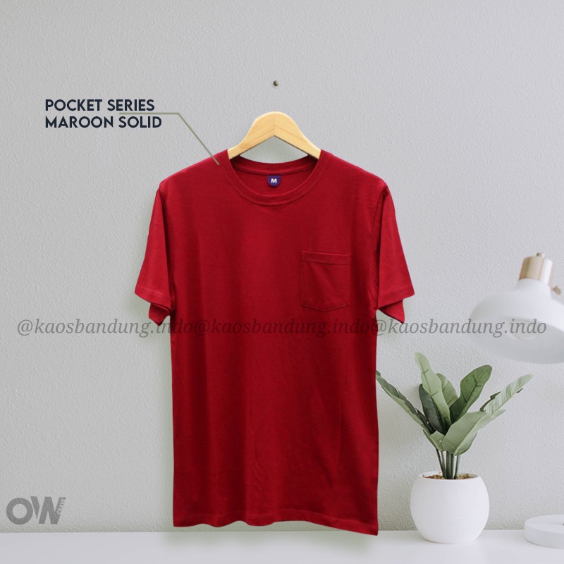 Jual OwnCreve - KAOS POLOS MODEL SAKU WARNA MAROON BISA DI PAKAI COWO ...