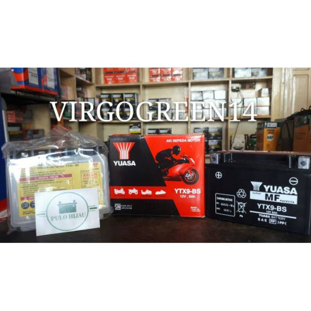 Jual Aki Motor Kawasaki Ninja 250 cc Fi YTX9 Yuasa Accu kering Original | Shopee Indonesia
