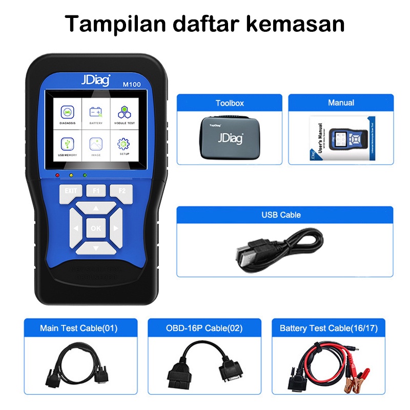 Jual ⭐Garansi⭐JDiag M100 Motor Scanner Function Diagnostic Tool ...