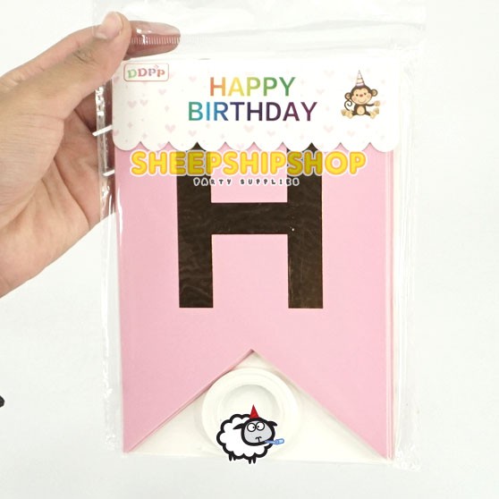 Jual BANNER SEGI LIMA HAPPY BIRTHDAY FOIL KILAP Bunting Flag Pink Biru ...