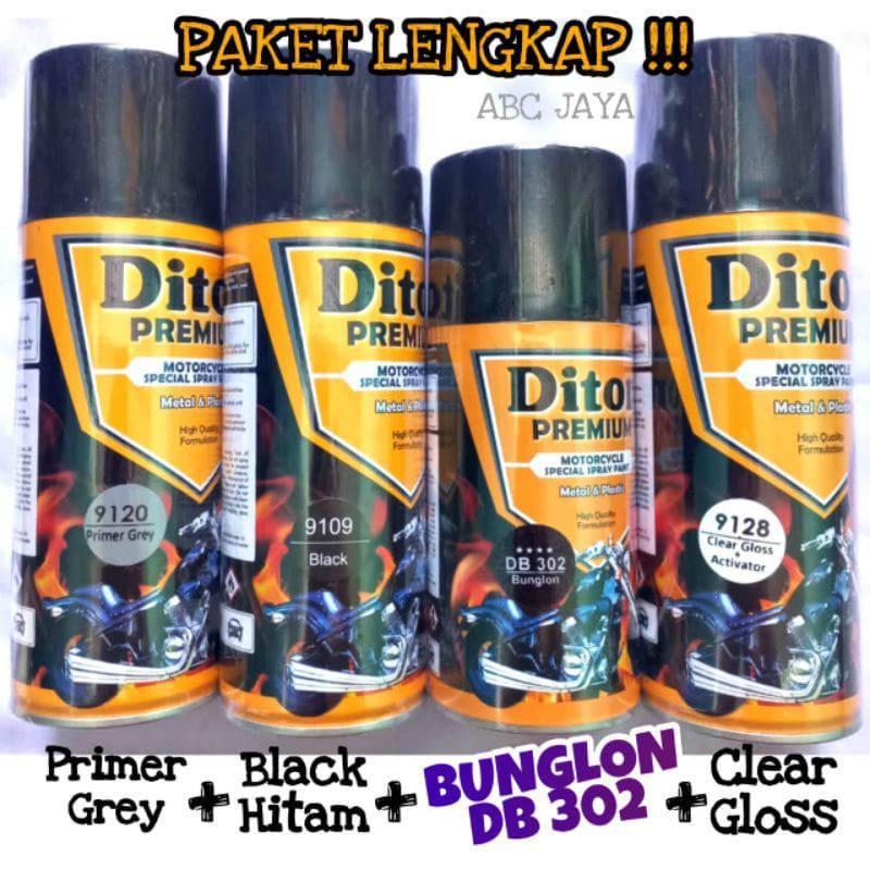 Jual Paket Pylox Diton Premium Primer Grey 9120 + Black 9109 + Bunglon ...