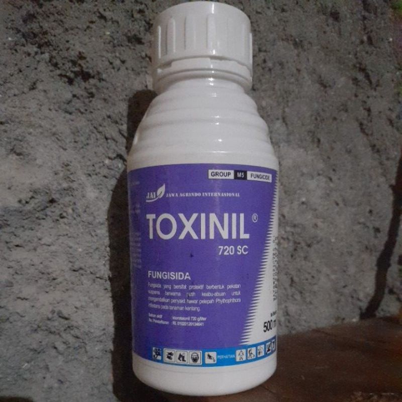 Jual Fungisida TOXINIL 500ml bahan aktif : Klorotalonil 720g/l | Shopee ...