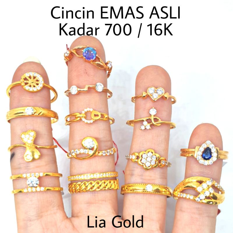 Jual Cincin EMAS 700 / 16K ( TOKO MAS LIA GOLD BEKASI ) GC41 | Shopee ...