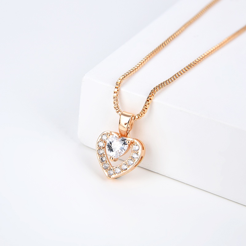 Jual HYL JEWELRY Kalung Titaniun Love Rantai Bentuk Hati Lapis Emas ...
