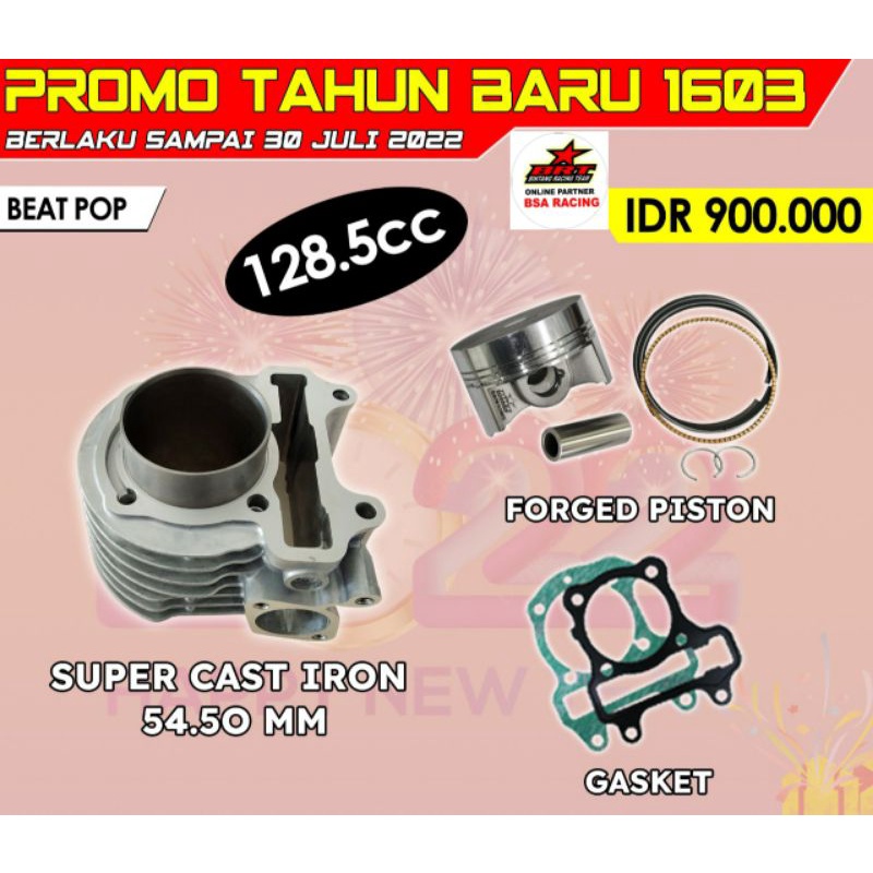 Jual Blok Cast Iron + Piston 54.5mm Beat Pop / Beat street / scoopy ...