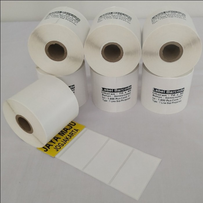 Jual STICKER LABEL SEMICOATED PRINTER BARCODE 70 X 40 MM 70x40 mm 70 x ...
