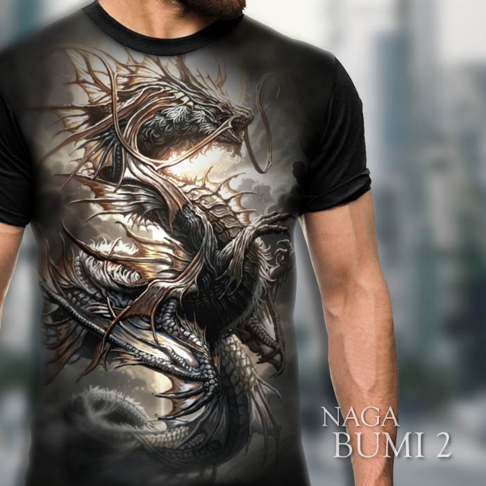 Jual KAOS NAGA Keren Bagus Baju Gambar NAGA Dragon Tshirt Distro Kaos ...