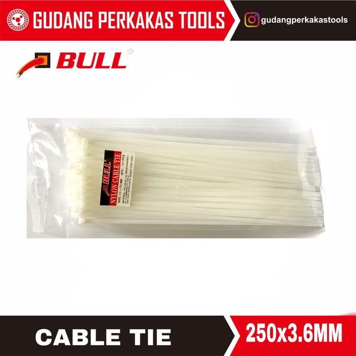Jual SBO Kabel tis/ cable tie/ pengikat kabel 250mmx3.6 mm putih isi ...