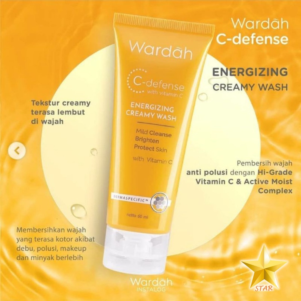 Jual Sabun Cuci Muka Wardah Energizing Creamy Wash Vit C Vitamin C ...