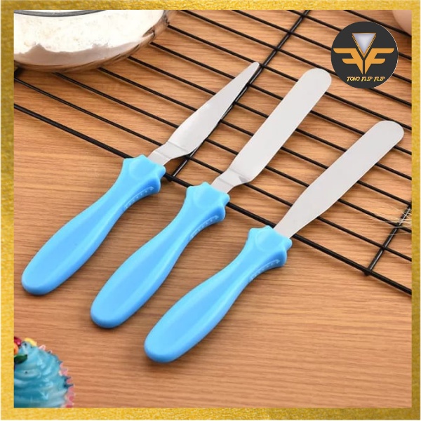Jual Spatula Butter Cream Satu Set 3 in 1 Icing Cake Stainless Steel ...
