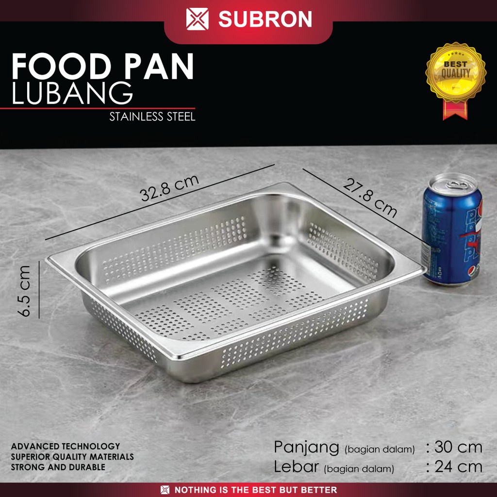Jual SUBRON Gastronom Food Pan LUBANG 1/2 ke dalam 6.5cm wadah penyimpan 1265 LUBANG | Shopee ...