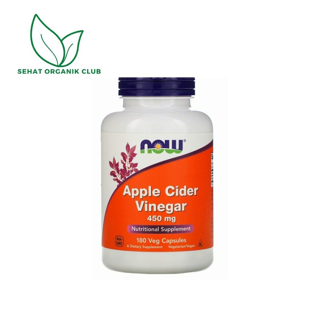 Jual Now Foods Apple Cider Vinegar 450 mg 180 Veg Capsules - Now ACV ...