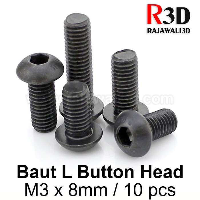 Jual Baut L Screw Button Head Cap M3 x 8mm 10pcs | Shopee Indonesia