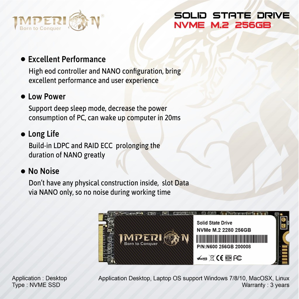 Jual [100% ORI] Imperion SSD / Solid State Driver NVME M.2 256GB ...