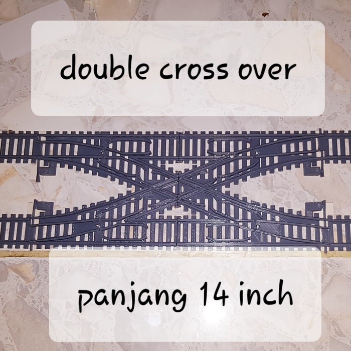 Jual track rel railking double cross over skala HO 1/87 panjang 14inch ...