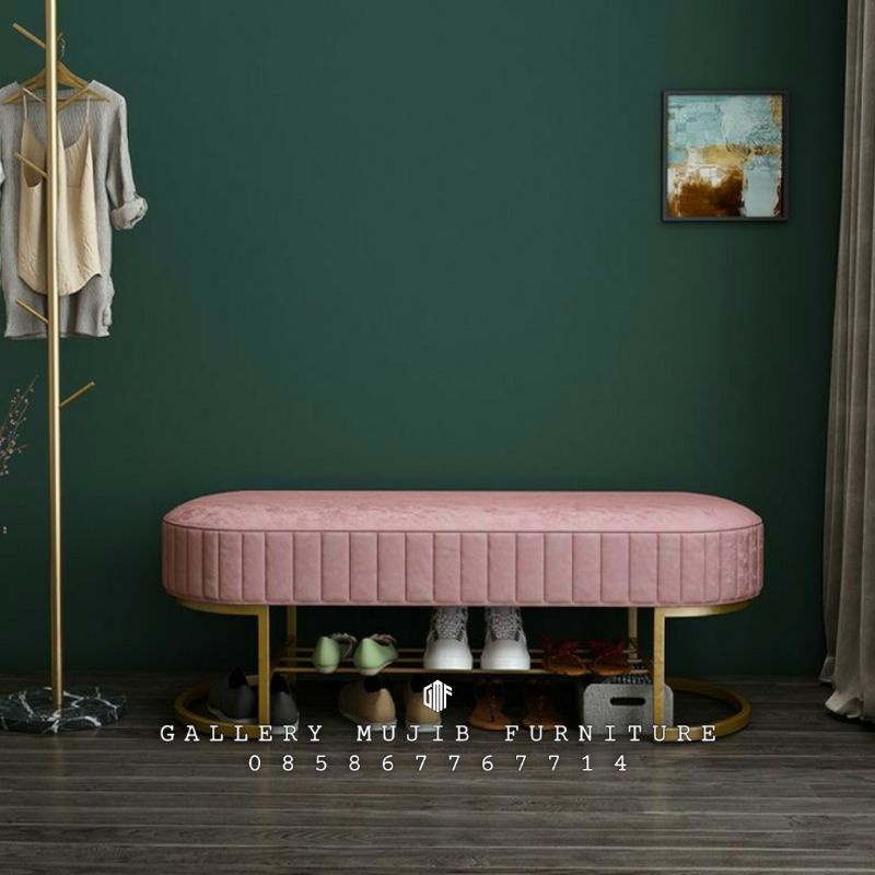 Jual BENCH STOOL RAK SEPATU BANGKU STOOL CANTIK KURSI STOOL OTTOMAN ...