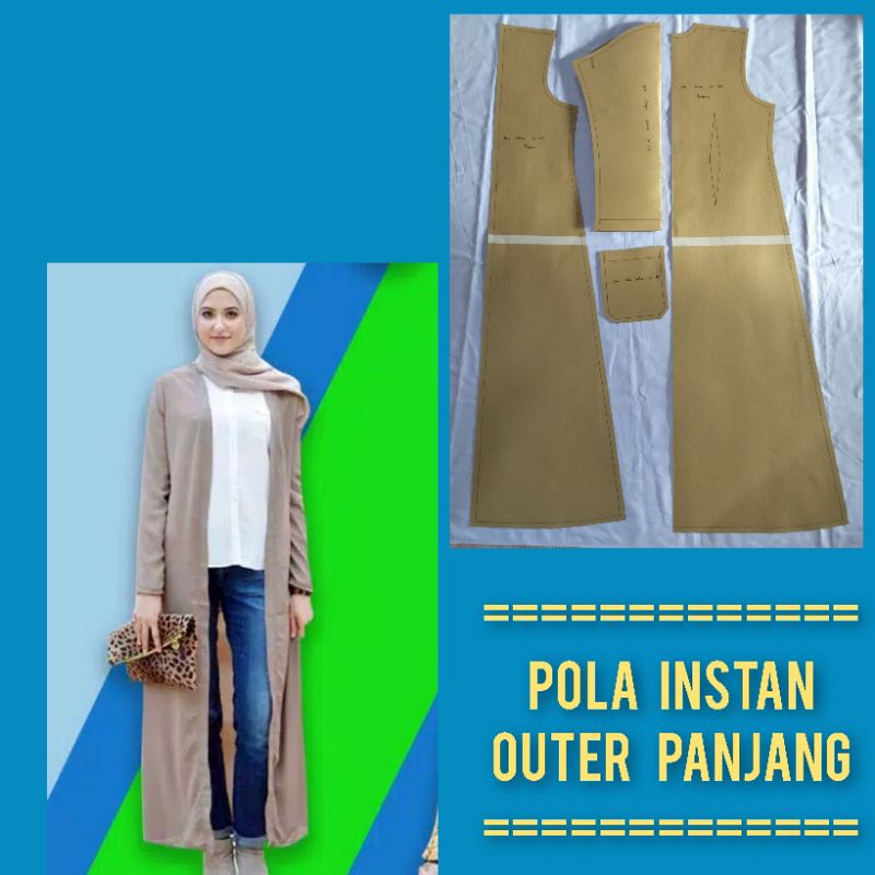 Jual Pola Baju Instan Outer Panjang Ld 100 Ld 110 Ld 120 Pola Jiplak
