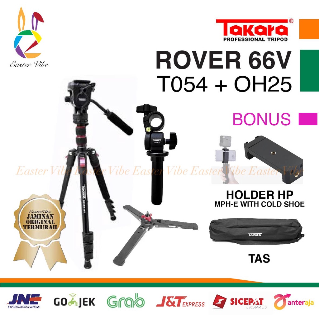 Jual TAKARA ROVER 66V + T054 OH25 TRIPOD LIGHT WEIGHT TRAVELLER MONOPOD ...