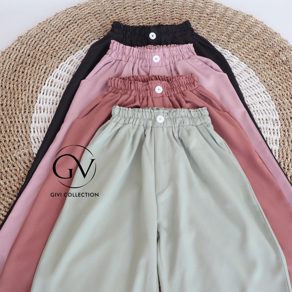 Jual celana kulot kancing | kulot korea wanita | korean style | Shopee ...