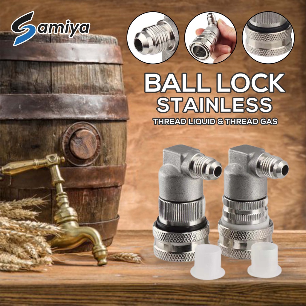 Jual ball lock stainless thread gas liquid / connector beer keg ...