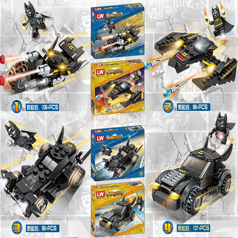 Jual mainan anak bricks batman figure PGM7035 Batmobile batcoper batpod ...