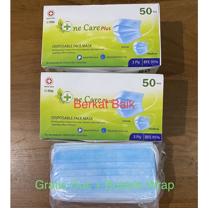 Jual Masker 3 ply Box isi 50 pcs Earloop Medical Grade Kemenkes ...