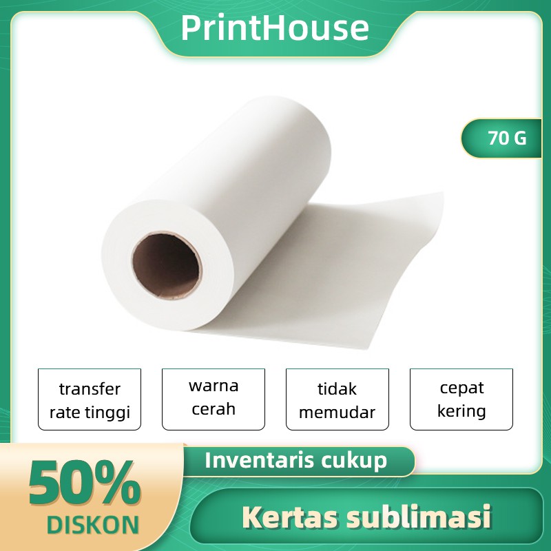 Jual Kertas sublim 70g 0.914 x 150M sticky sublimation paper / Kertas ...