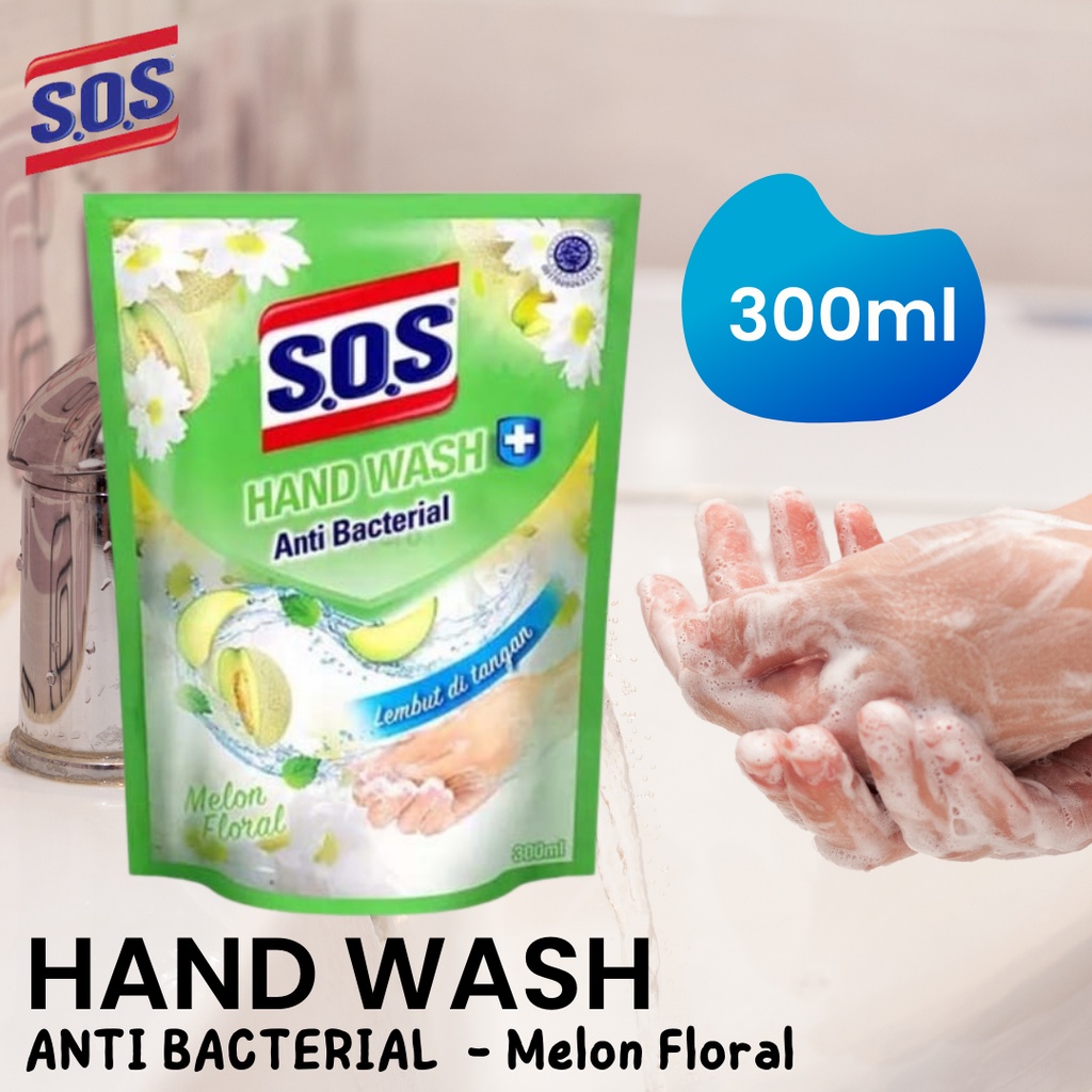 Jual SOS Hand Soap Fragrance Melon Floral 300ml Sabun Cuci Tangan Anti ...