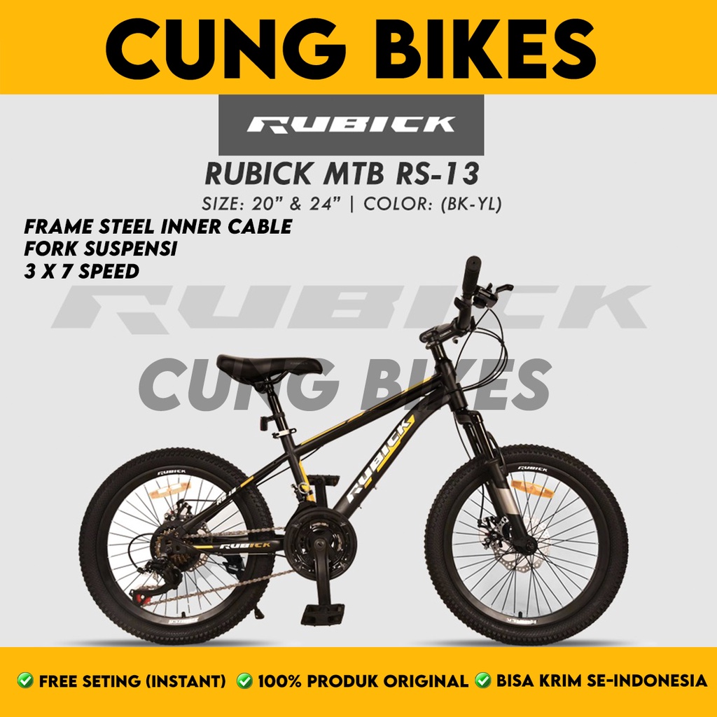 Jual Sepeda Gunung MTB 20 24 26 Inch Rubick RS-13 3x7 speed double disc ...
