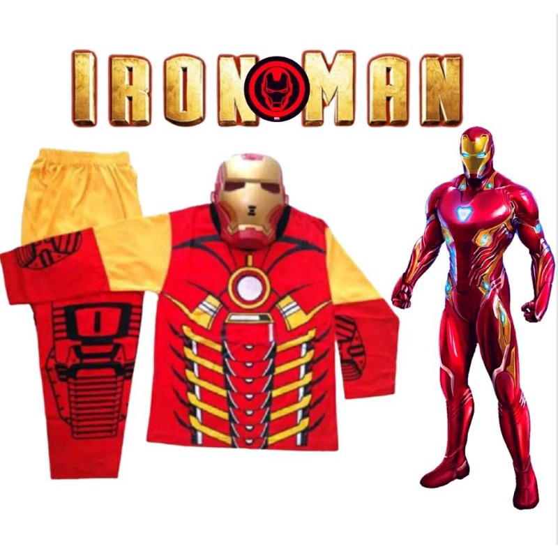 Jual Baju Kostum Ironman Iron Man Anak Laki-laki Bahan Katun Premium ...