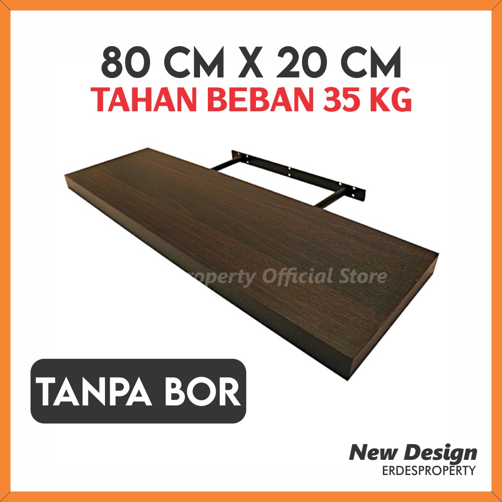 Jual Rak Ambalan Dinding Minimalis Extra Lebar 20 cm Buku Kayu Tempel ...