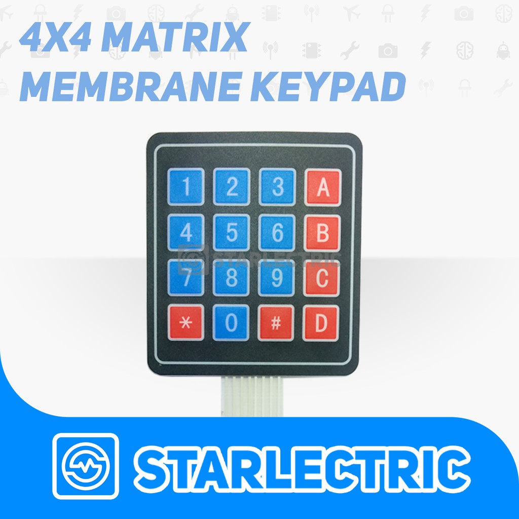 Jual 4x4 Matrix Membrane Keypad for Arduino | Shopee Indonesia