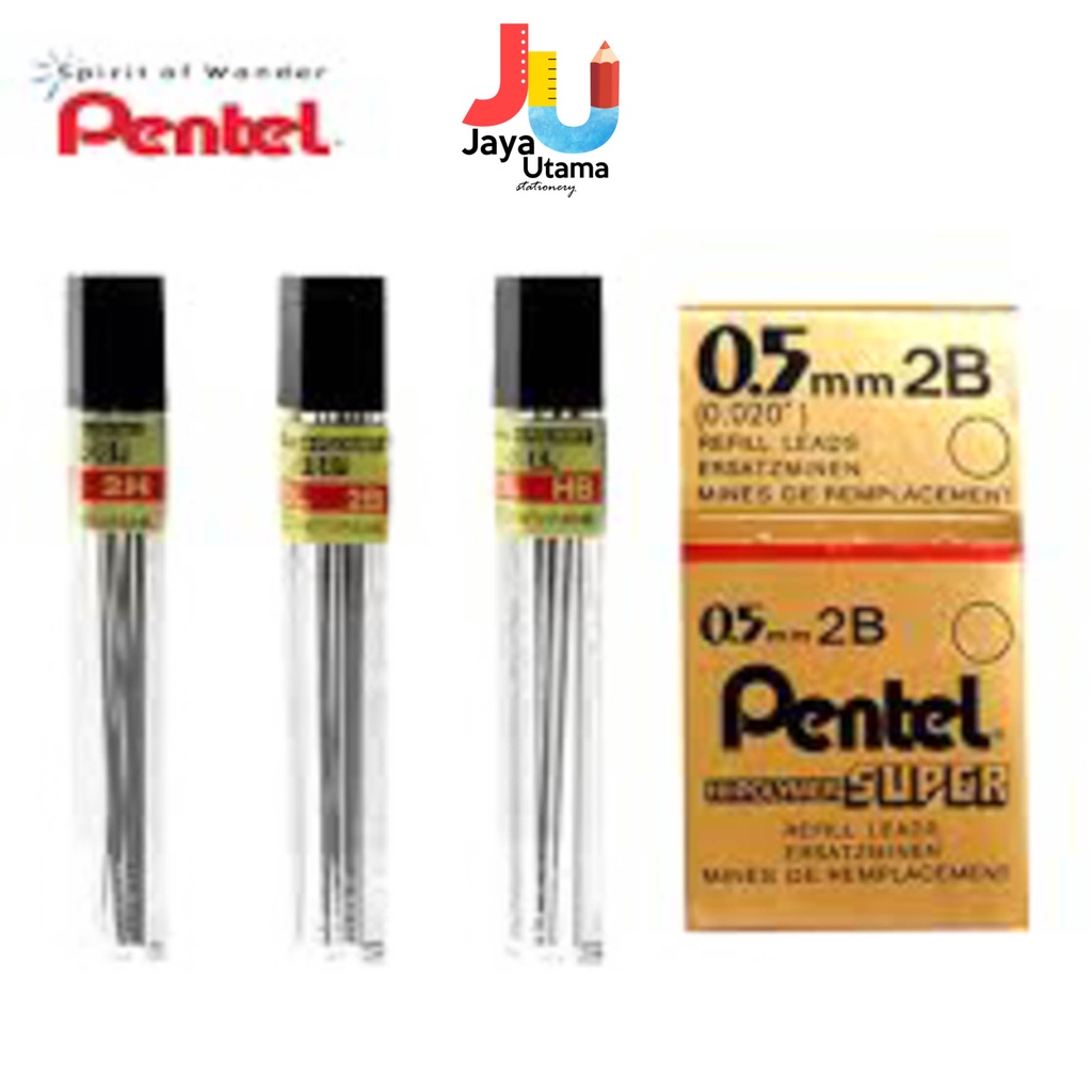 Jual Isi Pensil Mekanik Pentel Super Hb B 2B 0.5 Mm | Shopee Indonesia