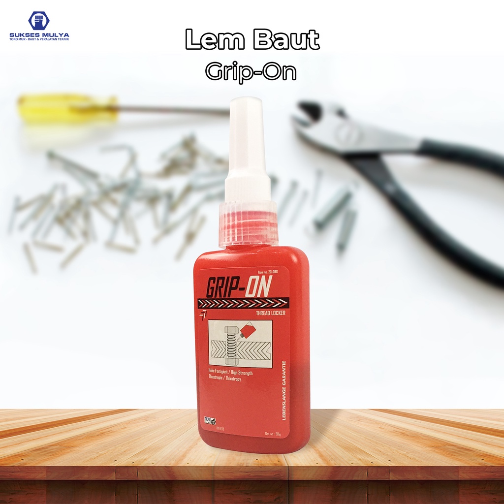 Jual GRIP ON 74-200 Thread Locker LEM 50 g cairan pengunci baut mur ...
