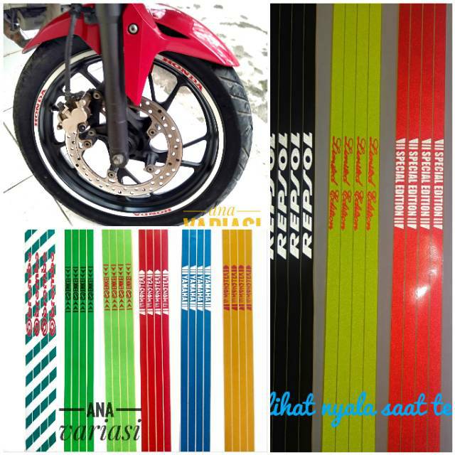 Jual Lis velg motor sticker lis velg motor REFLEKTIF nyala | Shopee ...