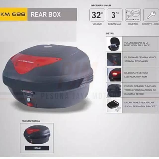 Jual Box Motor Box Belakang Motor KMI Type 688 Kapasitas 32 Liter ...