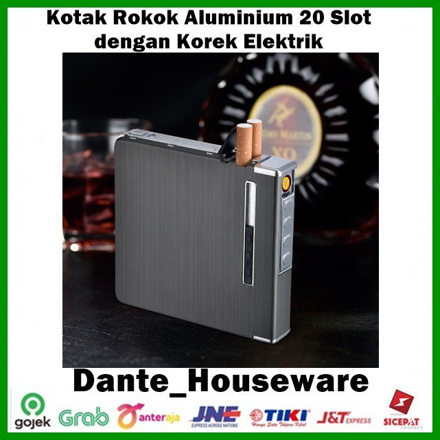 Jual Kotak Tempat Rokok 20 Batang Dengan Korek Elektrik - Firetric ...