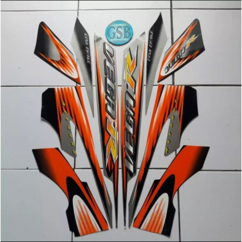 Jual Striping sticker Lis motor Vega R 2006 orange - Vega R New 2006 ...