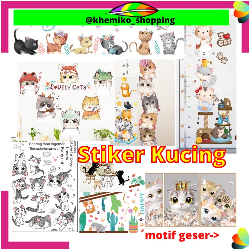 Jual STICKER STIKER DINDING KUCING WALLSTICKER WALLSTIKER TEMBOK ...