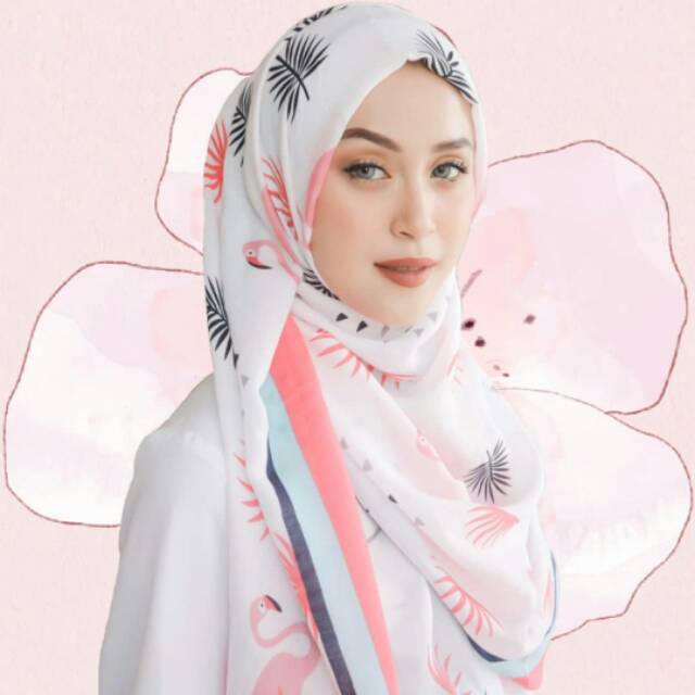 Jual Hijab pashmina katun turki premium with tassel flamingo list orange | Shopee Indonesia