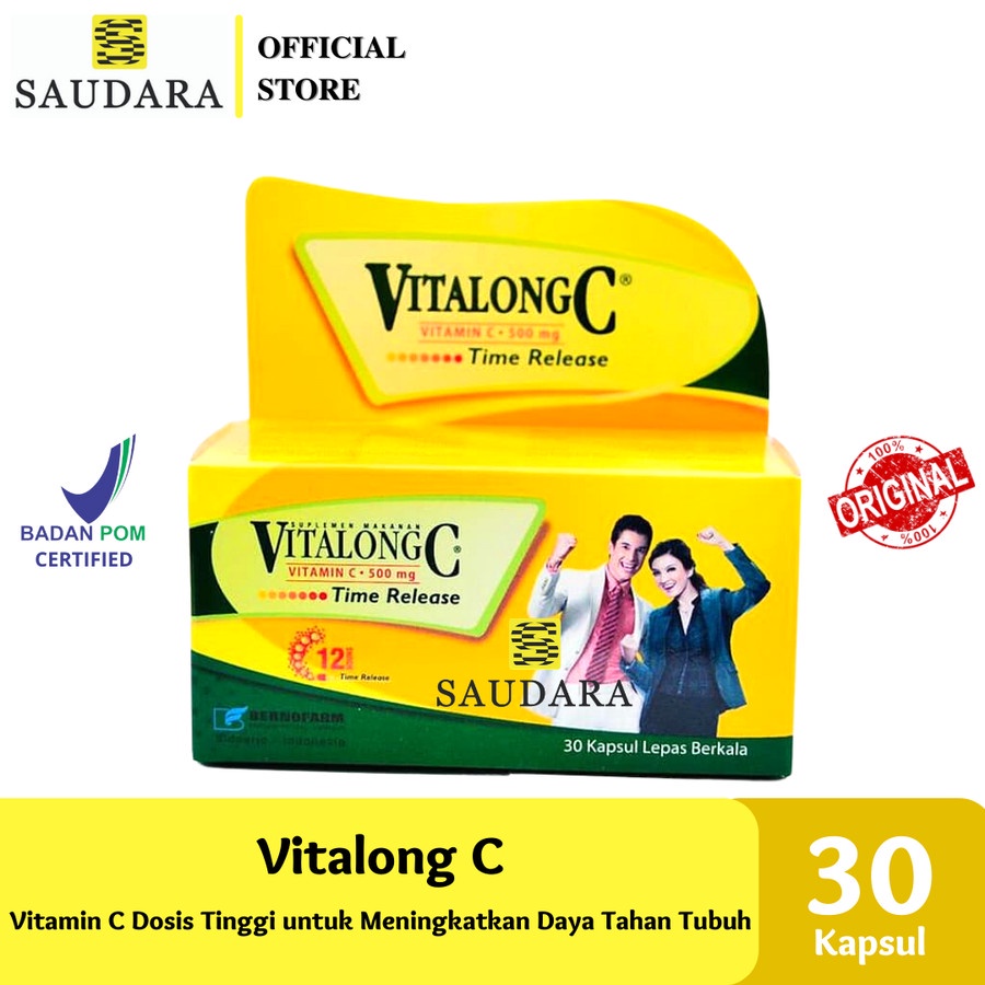Jual Vitalong C (30 Kapsul) - Vitamin C 500 Mg | Shopee Indonesia