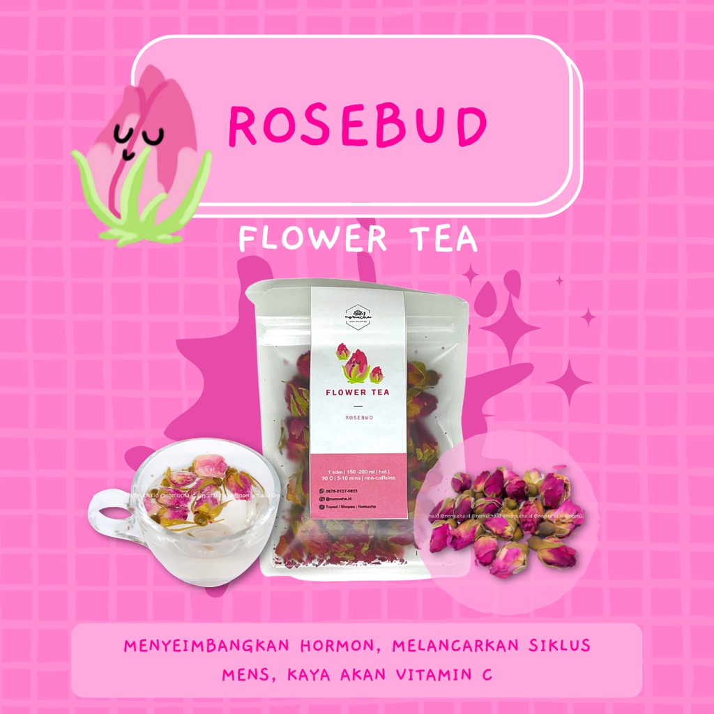 Jual Rosebud Flower Tea / Teh Bunga Mawar / Teh Herbal / Rose Tea ...