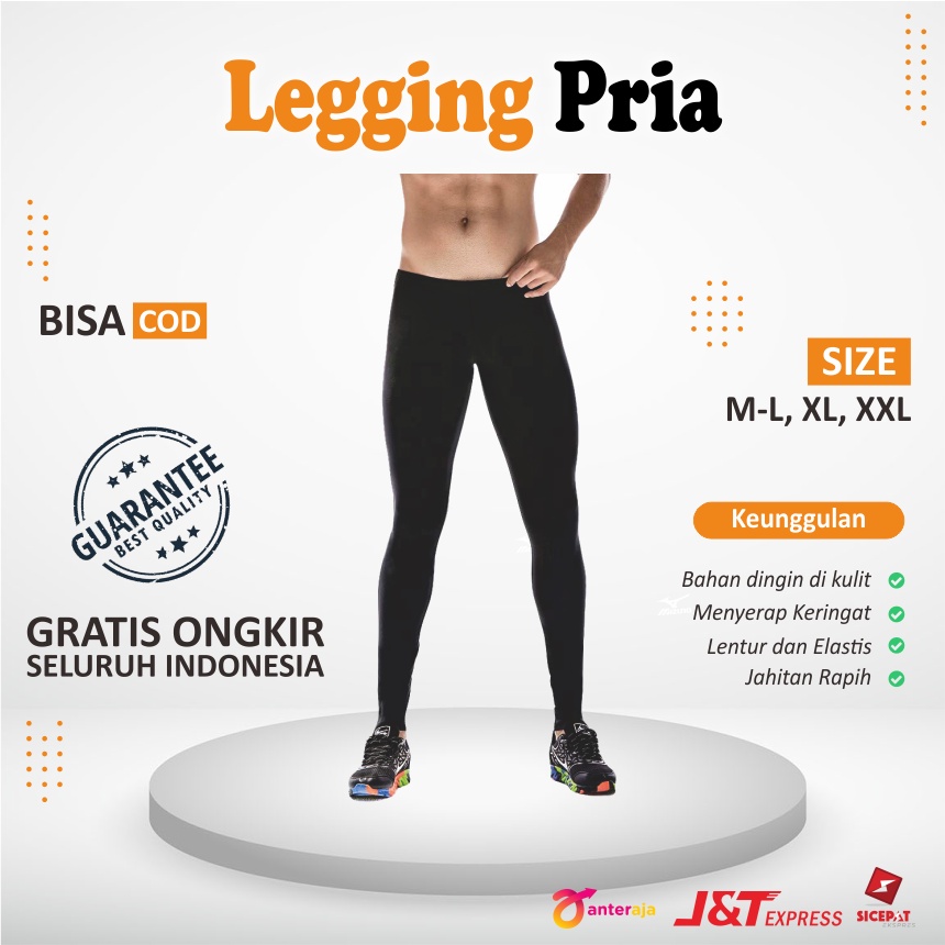 Jual Legging Panjang Olahraga Pria Celana Strit Daleman Futsal Leging ...