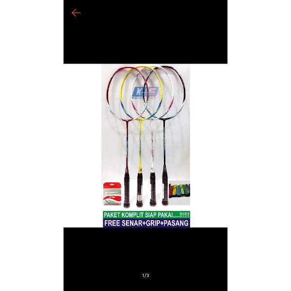 Jual Raket Badminton Li ning Turbo X 50 60 70 Gen 3 Komplit BO574 CN ...