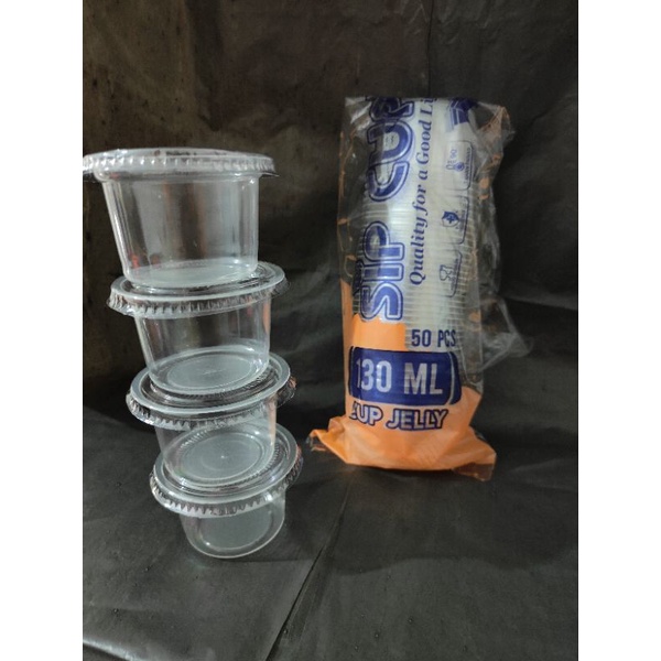 Jual gelas plastik jelly 130ml bening+tutup 1set isi 50cup | Shopee Indonesia