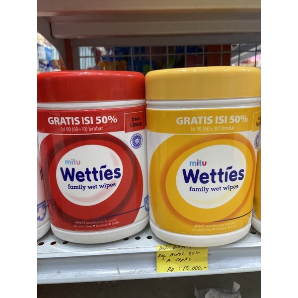 Jual Tisu basah Mitu Wetties isi 90 lembar ( kemasan botol ) | Shopee ...
