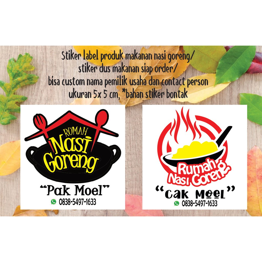 Jual Stiker label produk makanan nasi goreng/stiker dus makanan siap ...