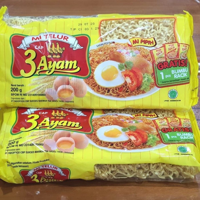 Jual MIE TELOR 3 AYAM (pack kecil 200gr) | Shopee Indonesia