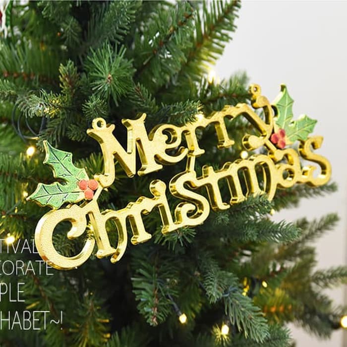 Jual MC tulisan merry christmas 15 25 40 cm natal hiasan ornamen ...