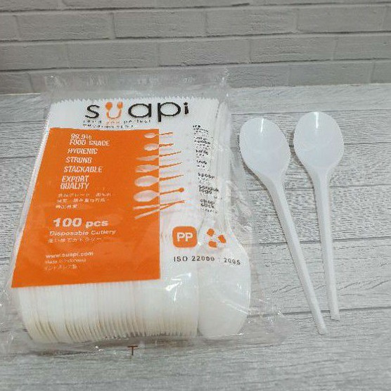 Jual Sendok Makan - Garpu Makan Panjang Suapi Putih-Bening isi 100 pcs ...